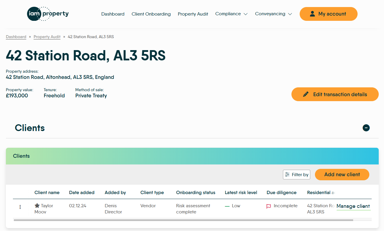 Add new client – iamproperty