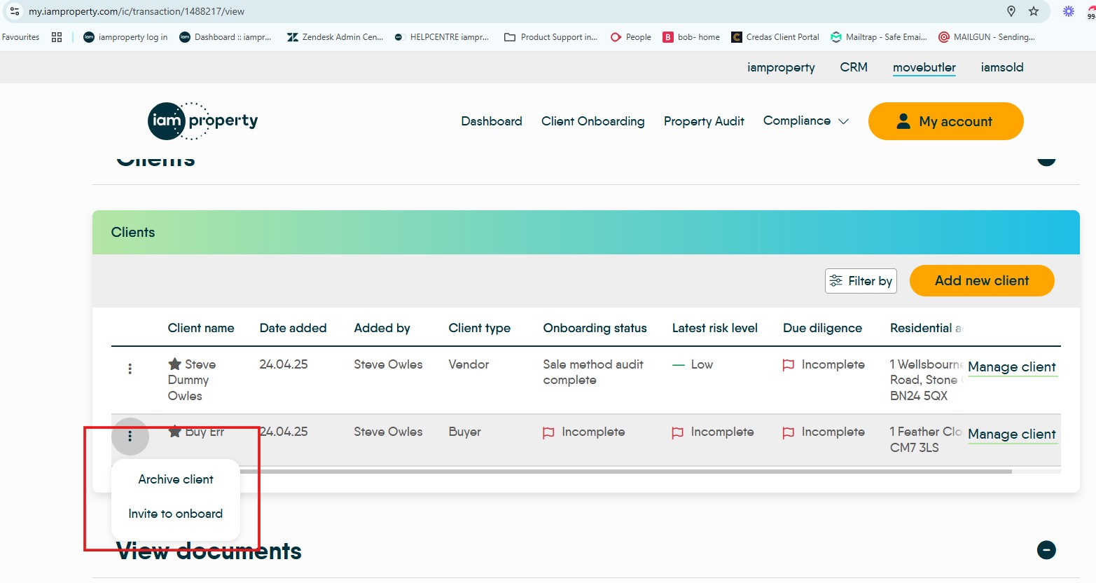 How to archive a vendor / buyer – iamproperty